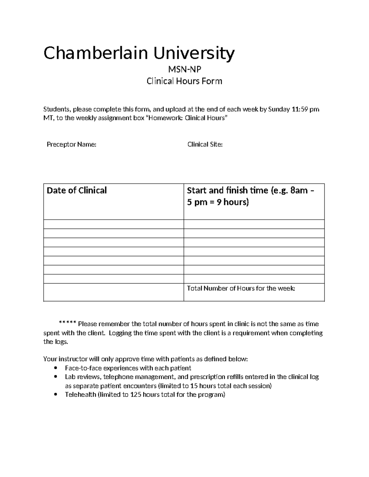 MSN-NP Form for student to submit clinical hours (2)-blank form ...