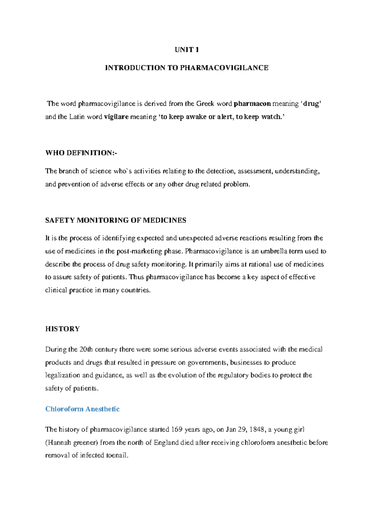 Standard-Cology-2 U-1 Notes - BP503. PHARMACOLOGY-II (Theory) UNIT-I 1 ...