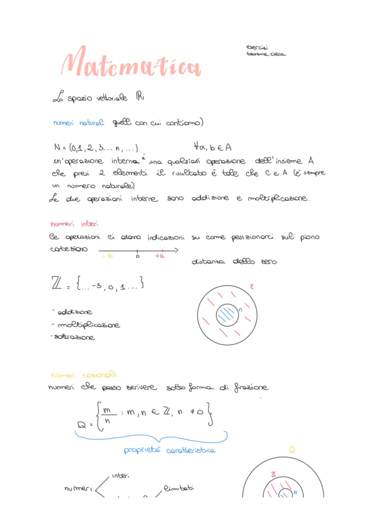 Esercizi di Matematica: Vettori e Operazioni sui Numeri Naturali - Studocu
