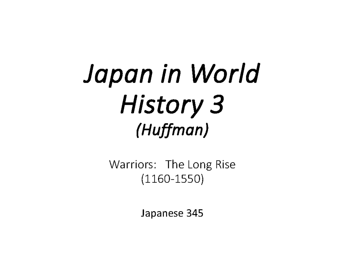 Japan in World History 3: Reflection on 思いやり and Cultural Insights ...
