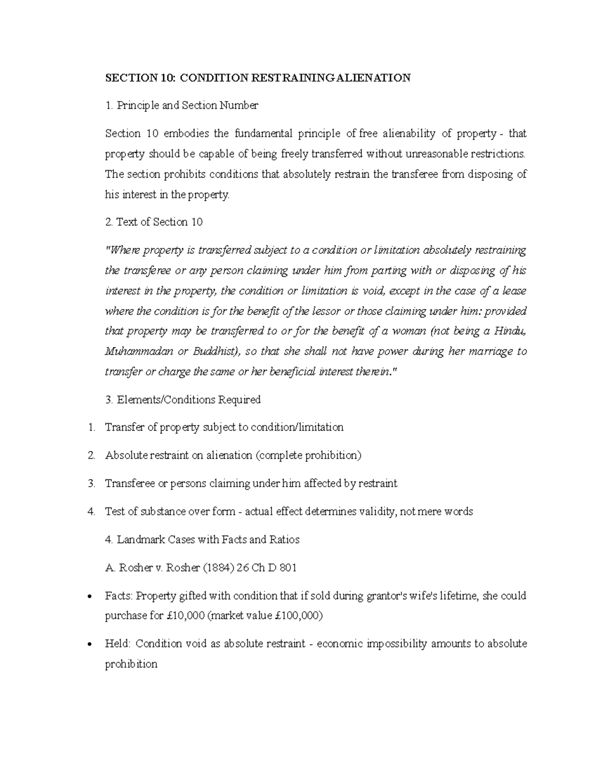 Property Law Notes: Sections 10-18 Overview and Key Principles - Studocu