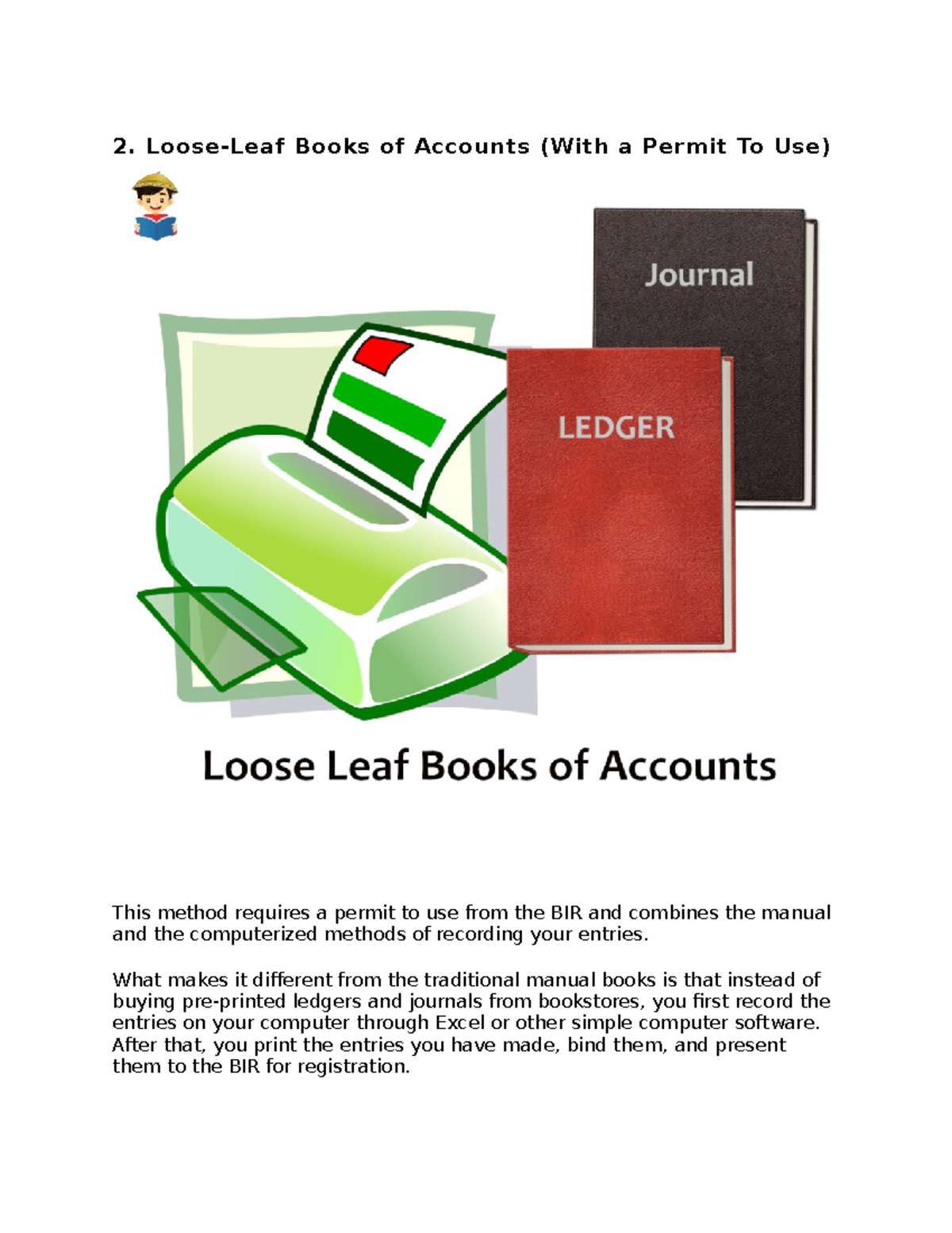 BIR Requirements for Using Loose-Leaf Books of Accounts Guide - Studocu