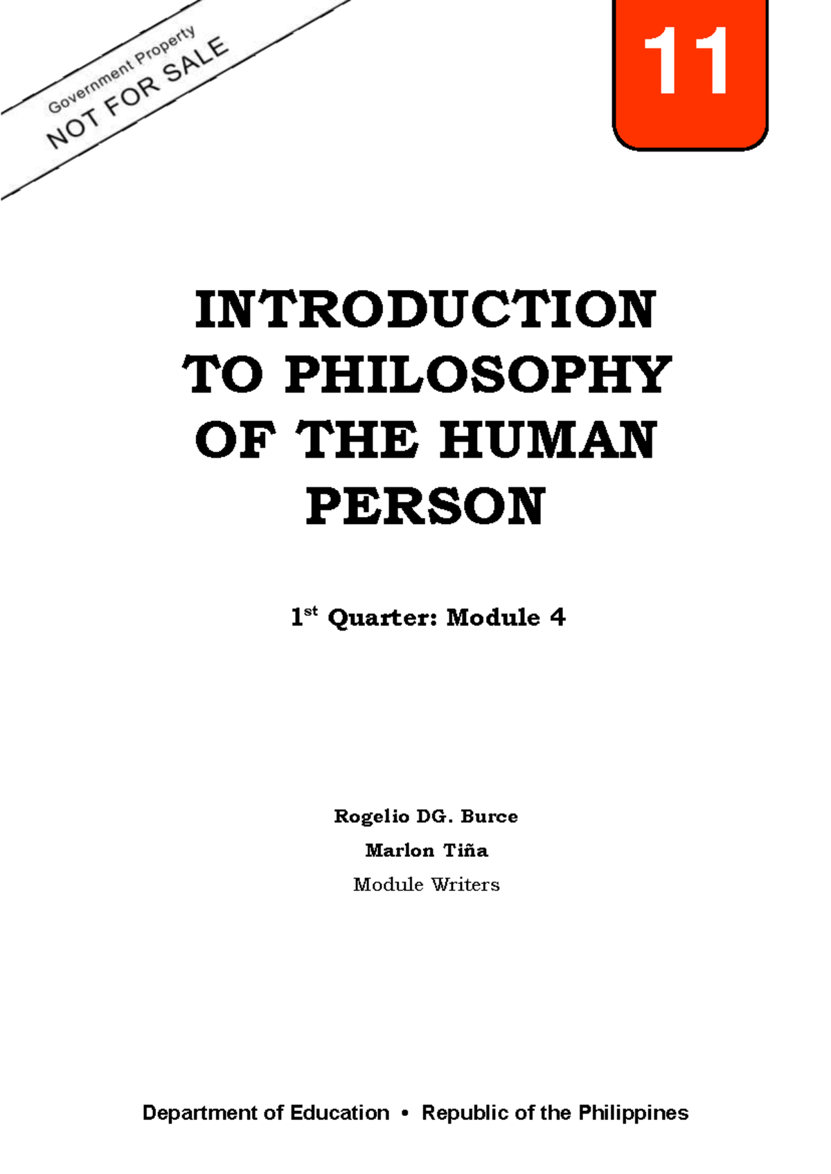 Grade 11: Introduction to Philosophy of the Human Person - Module 4 ...