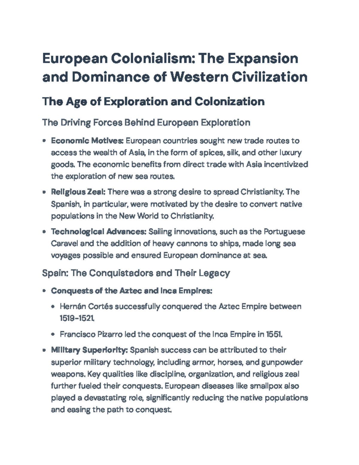 European Colonialism: Exploration, Conquest, and Its Impact on ...