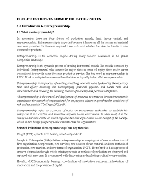 Enterpreneuship - STANDARD LECTURE NOTES ENTREPRENEURSHIP EDUCATION FOR ...
