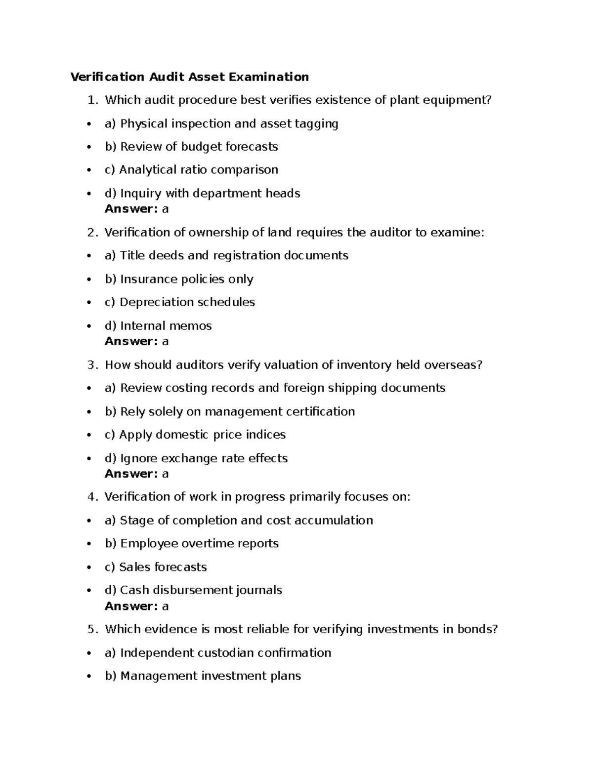 Verification Audit: Asset Examination Procedures and Best Practices ...