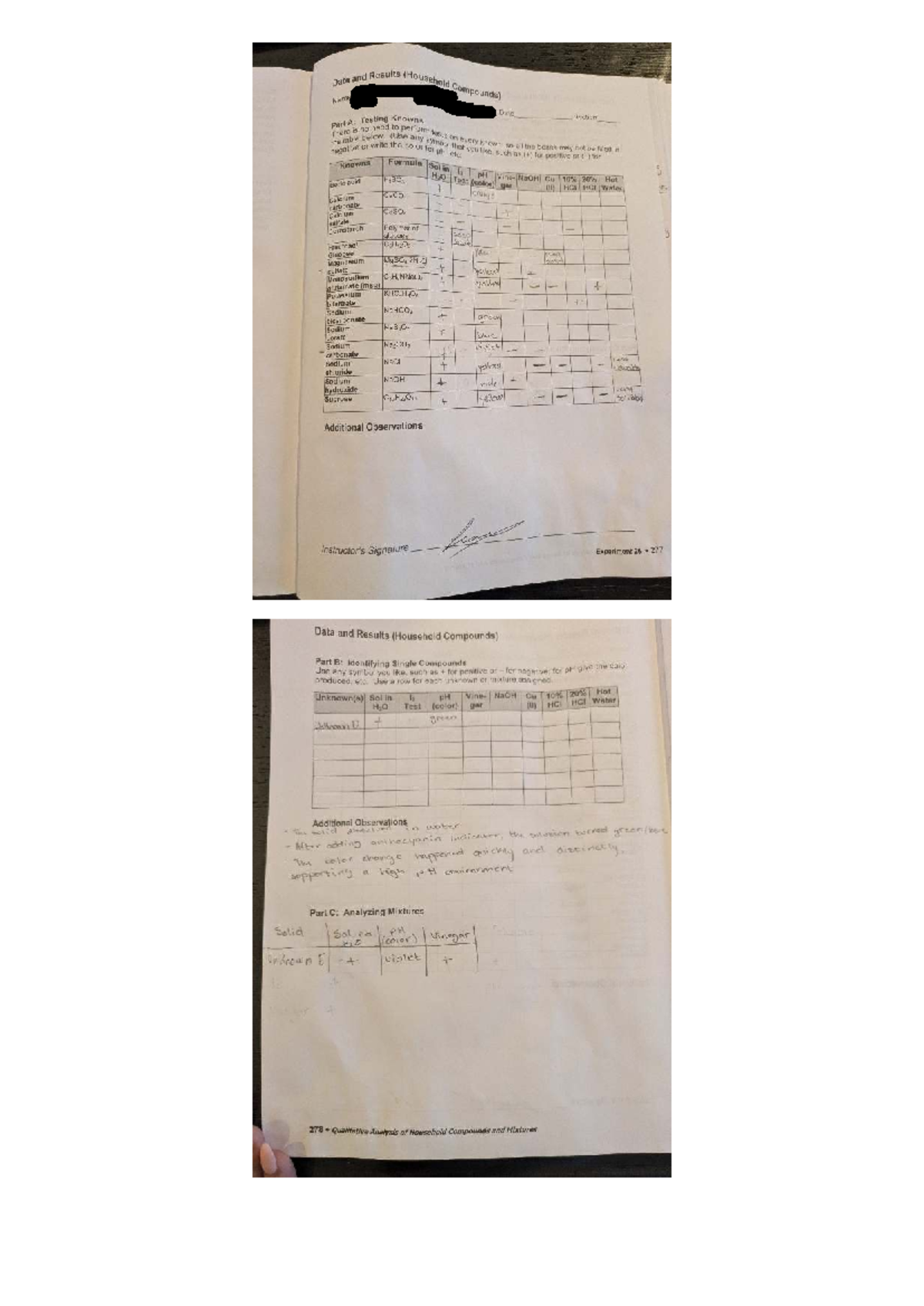 Lab #6: Qualitative Analysis of Household Compounds and Results - Studocu