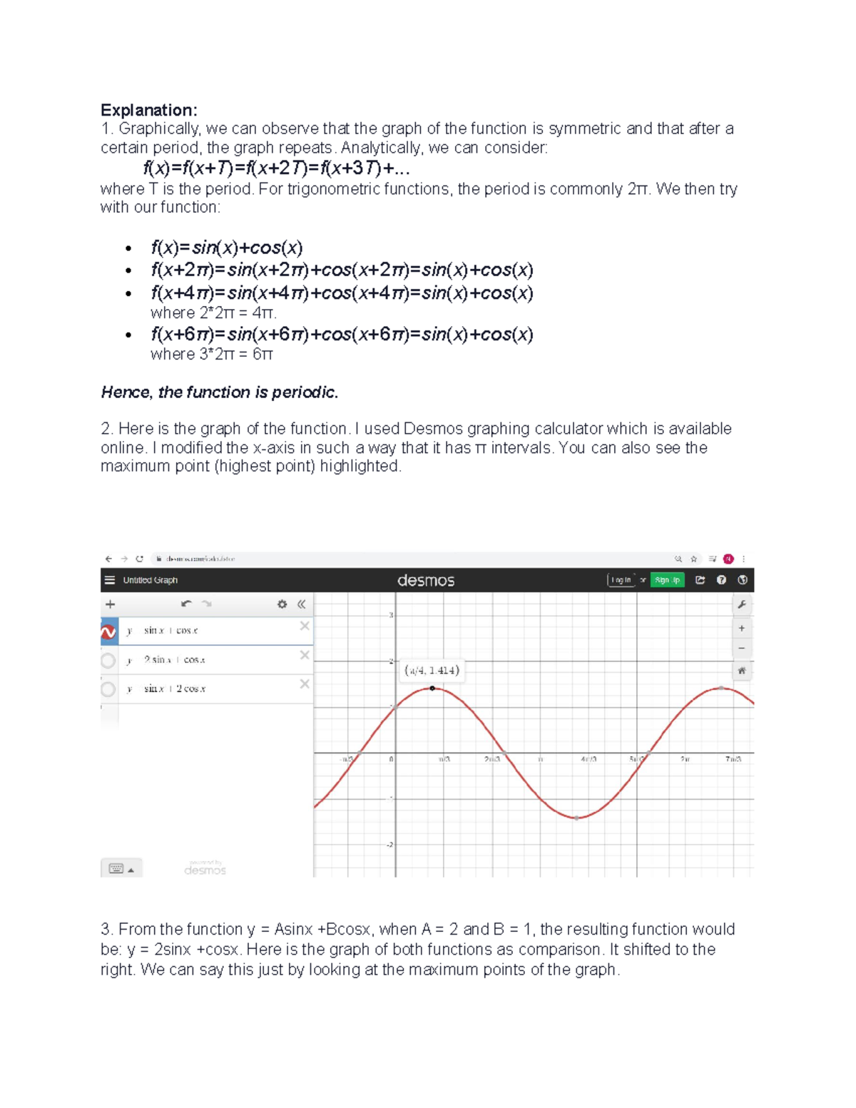 Discussion Unit 1: Periodicity & Graphing Trigonometric Functions - Studocu
