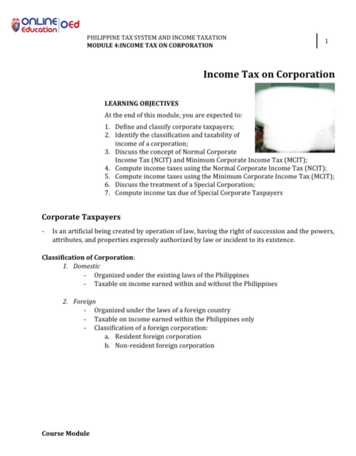 Module 4 - Philippine Tax System and Income Taxation - Studocu