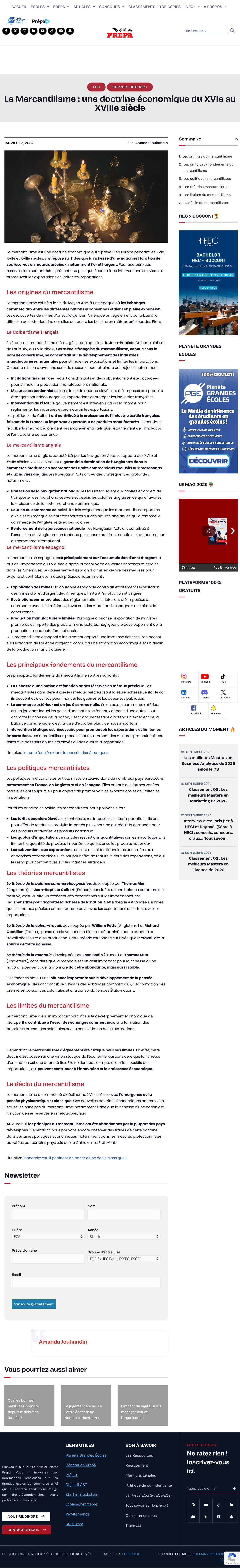 Mercantilisme et ses Origines : Analyse Économique HEC - Studocu