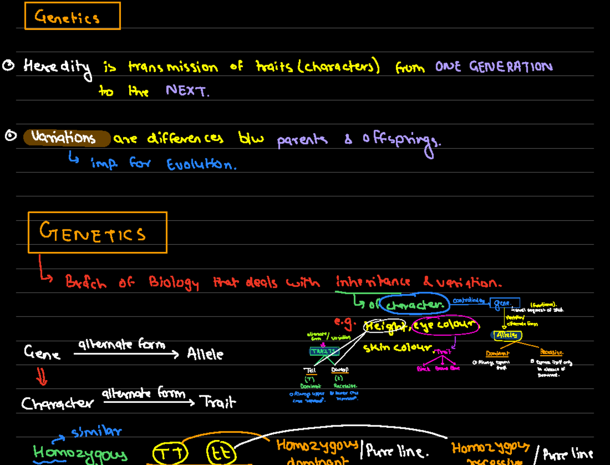 Genetics Class Notes - Understanding Heredity & Traits - Studocu