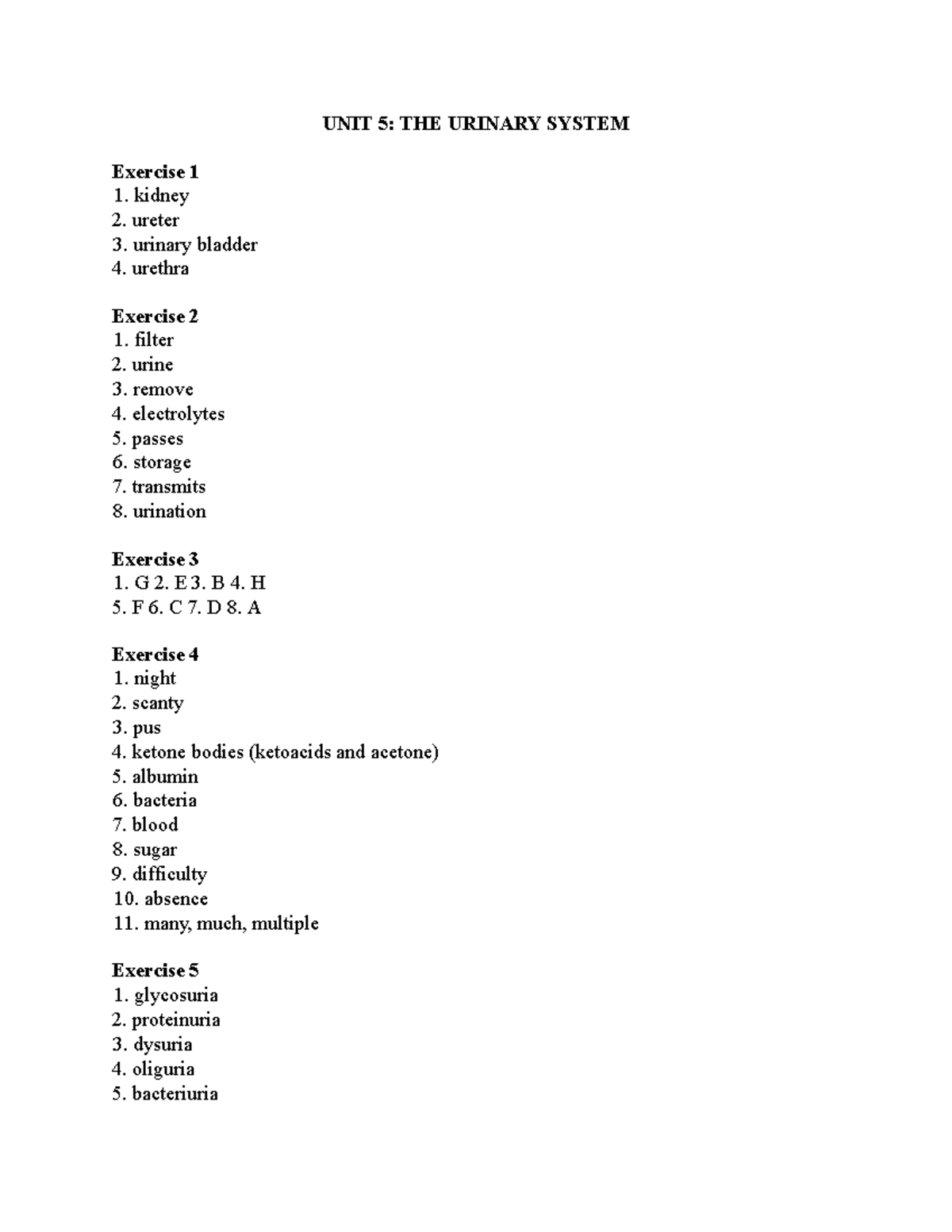 UNIT 5: Urinary System Overview - AVCN - Studocu