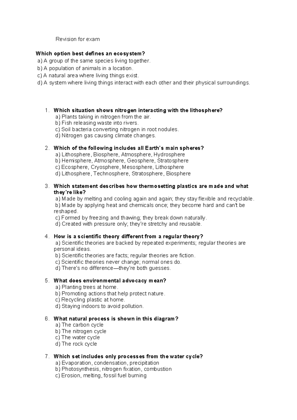 Ecosystem Interactions & Forensic Science Revision for Exam (BIO 101 ...