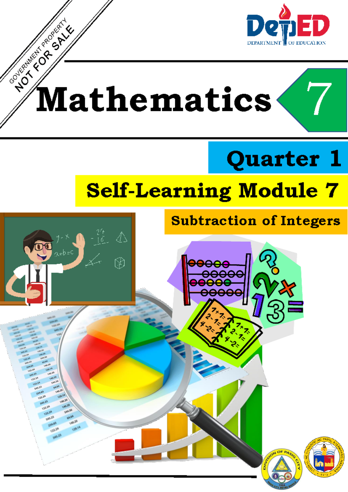 Math 7 Q1 M7 - Self-Learning Module: Subtraction of Integers - Studocu