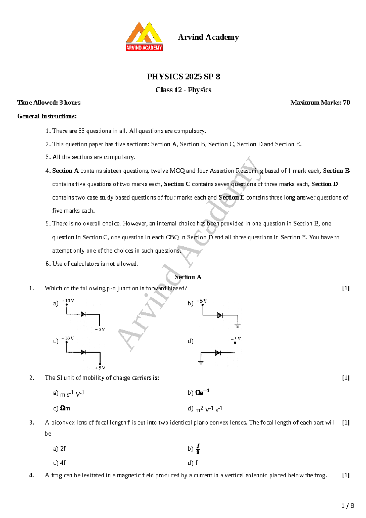 Question Physics 2025 SP 8 48997240 2024 12 23 20 06 - Arvind Academy ...