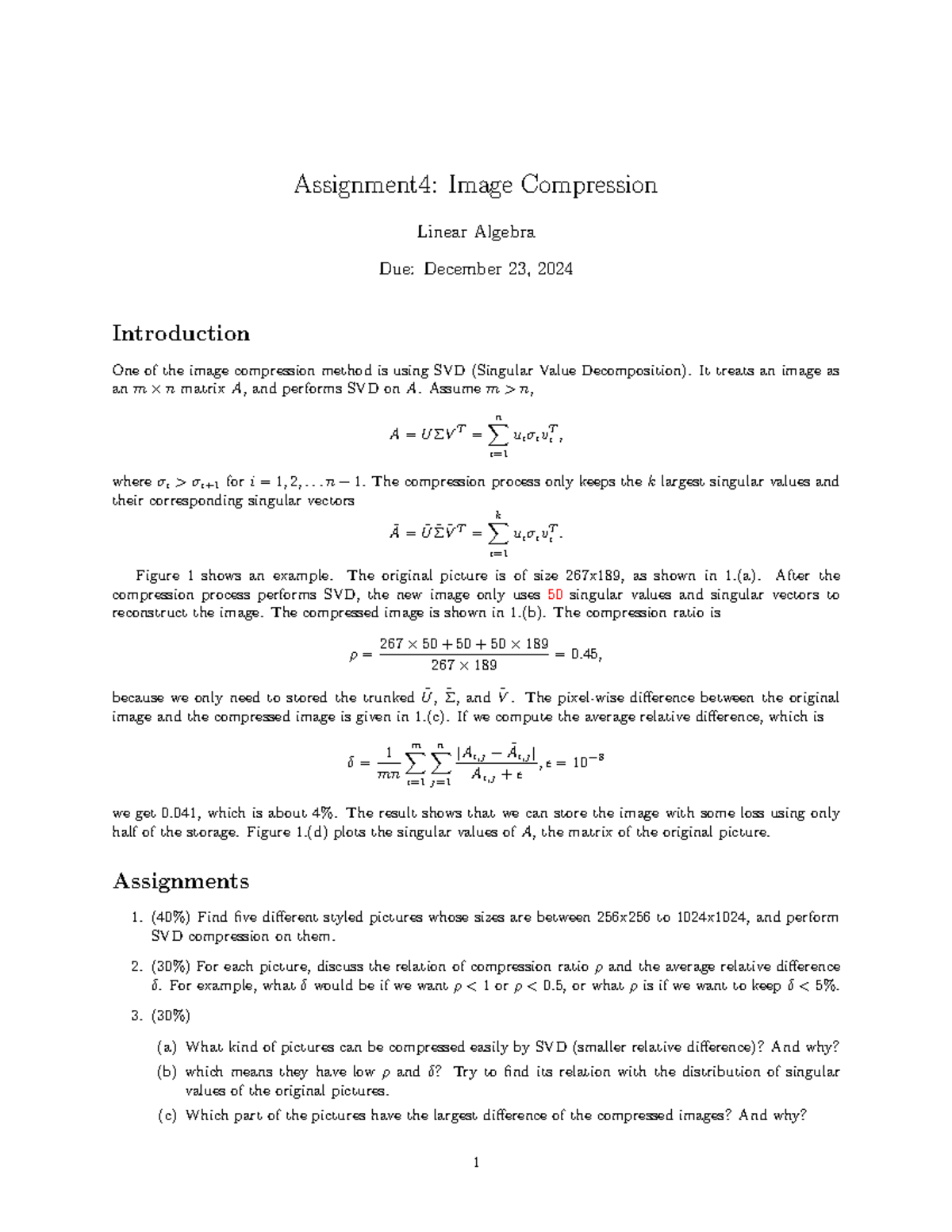 Linear Algebra HW4 Image Compression - v2 - Assignment4: Image ...
