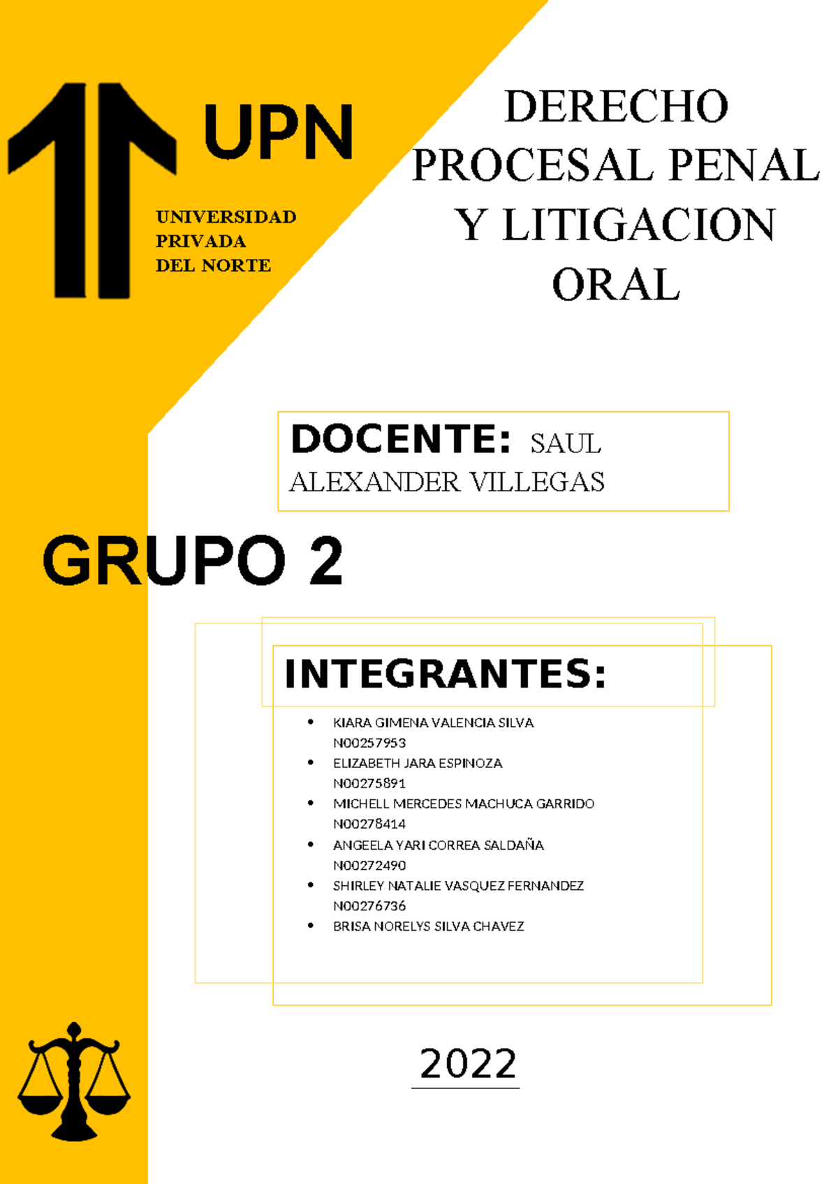 Portada UPN - Derecho y Ciencias Políticas - UPN UNIVERSI DAD PRIVADA ...