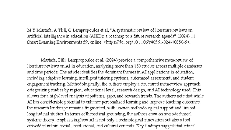 Annotated Bibliography on AI in Education and Its Impacts (EDU 101 ...