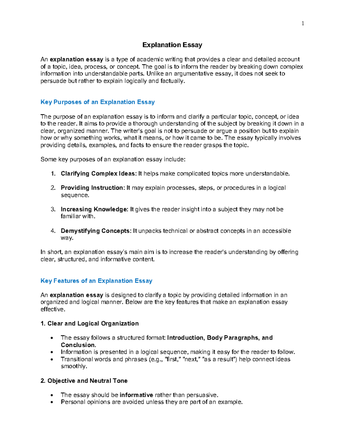Midterm Exam: Understanding Explanation Essays - Studocu