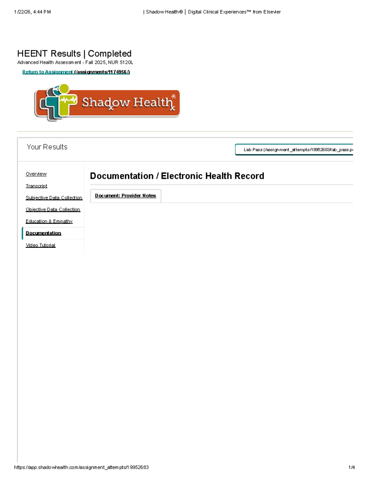 NUR 5120L Advanced Health Assessment: HEENT Clinical Documentation ...
