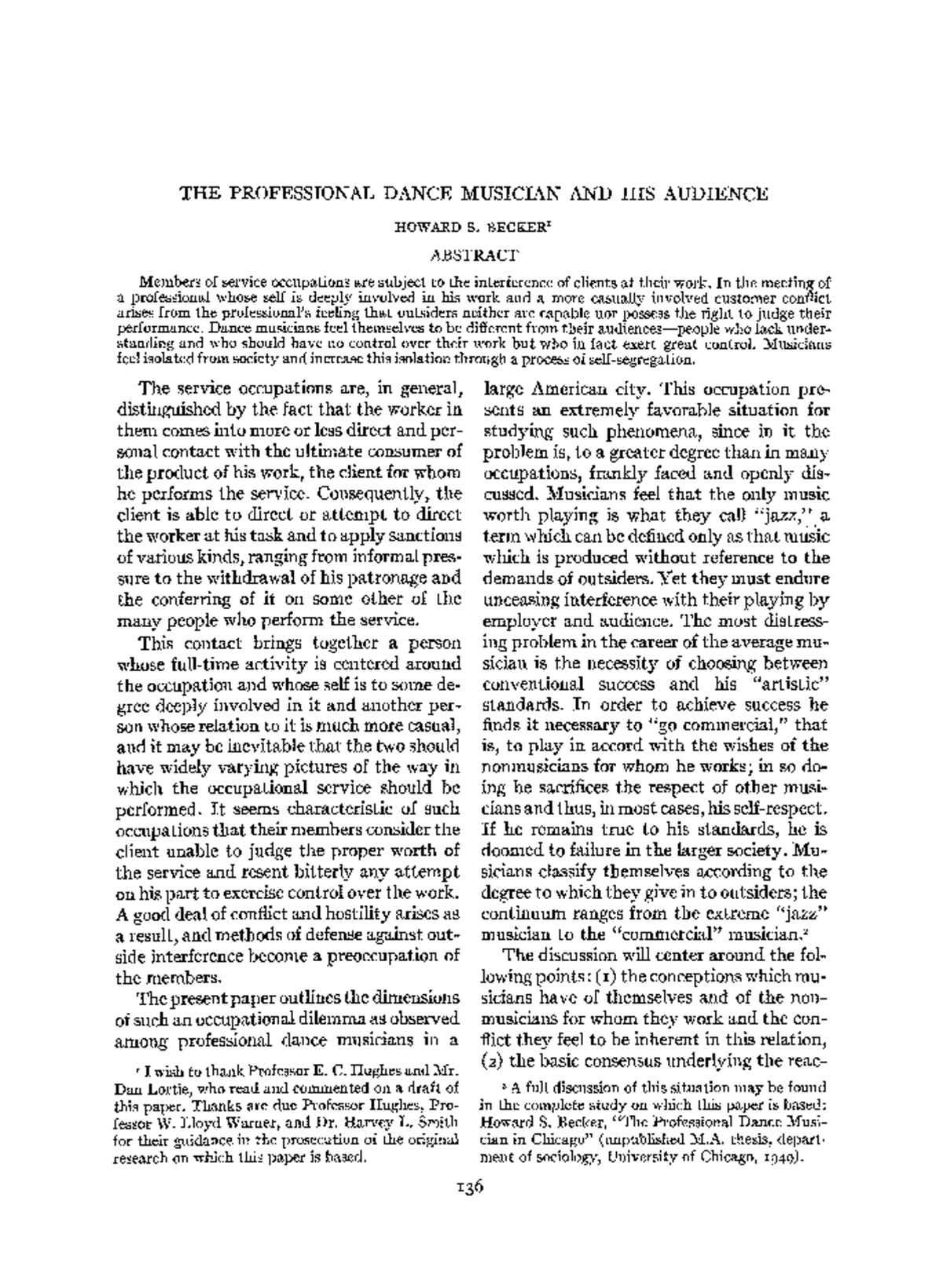 The Professional Dance Musician's Dilemma: Art vs. Commercialism ...