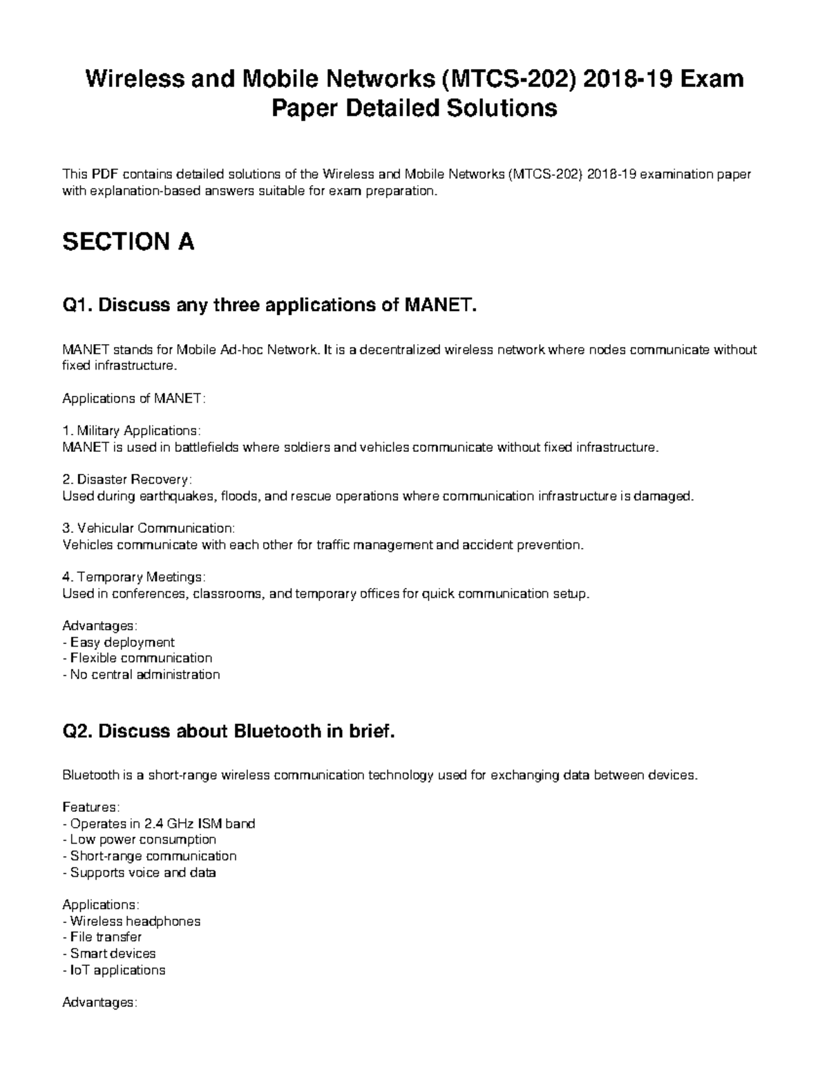 WMN 2019 Exam Paper Solutions: Comprehensive Guide - Studocu