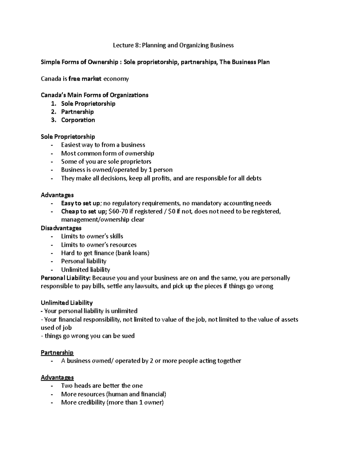 7Lecture 8 business management lecture notes chapters student notes ...