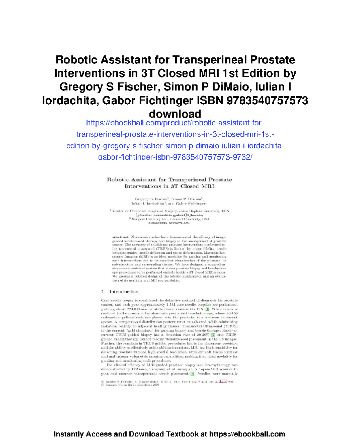 Robotic Assistant for Transperineal Prostate Interventions in 3T MRI ...