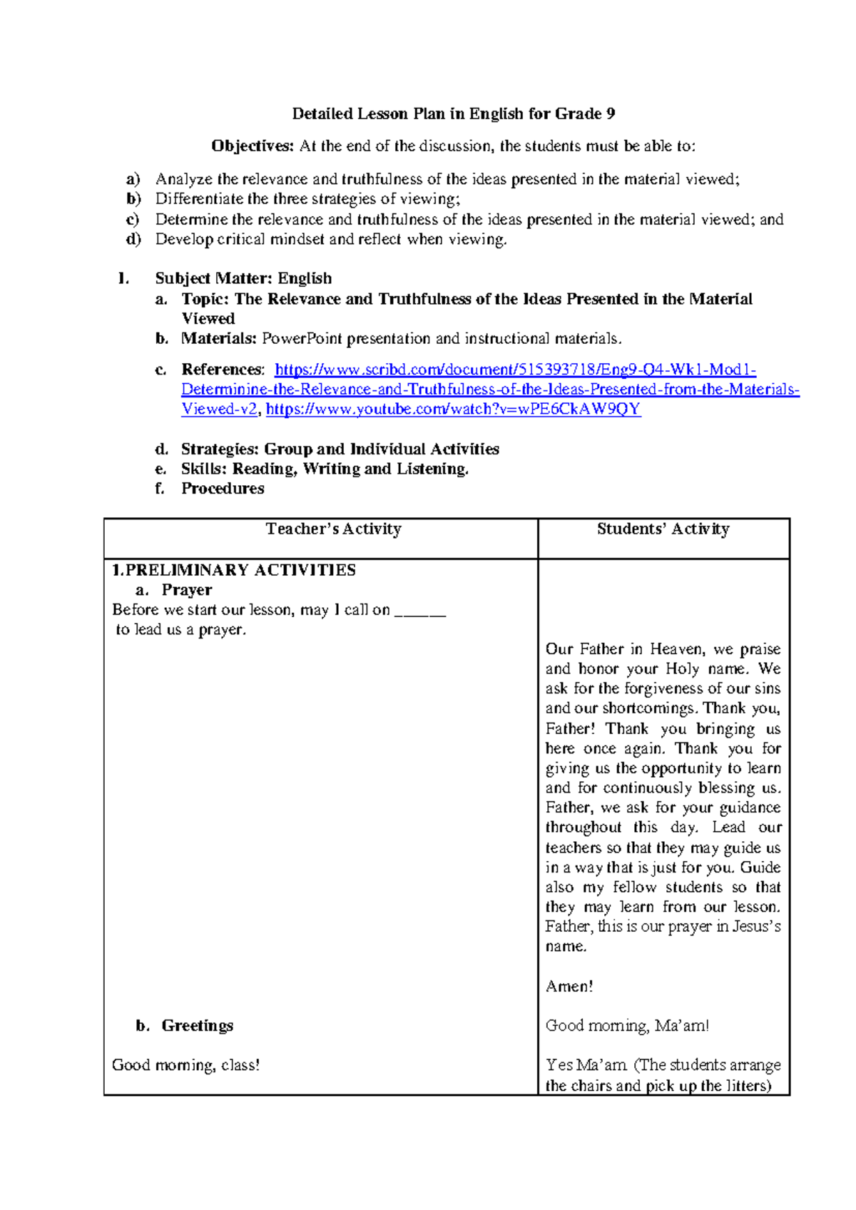Final Demonstration - May 25, 2022 - Detailed Lesson Plan in English ...