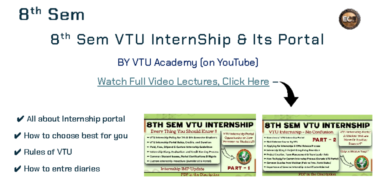 8th Sem VTU Internship Portal: Comprehensive Guide and Webinar Notes ...