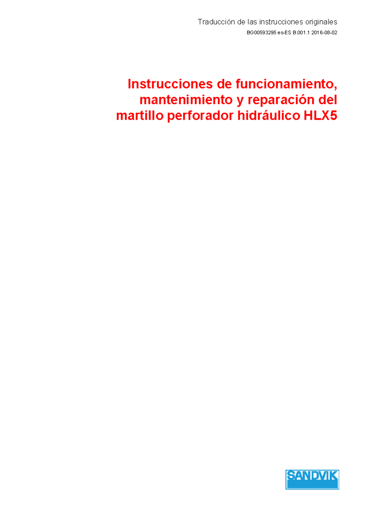 Instrucciones de Uso y Mantenimiento del Martillo HLX5 - BG00593295 - Studocu