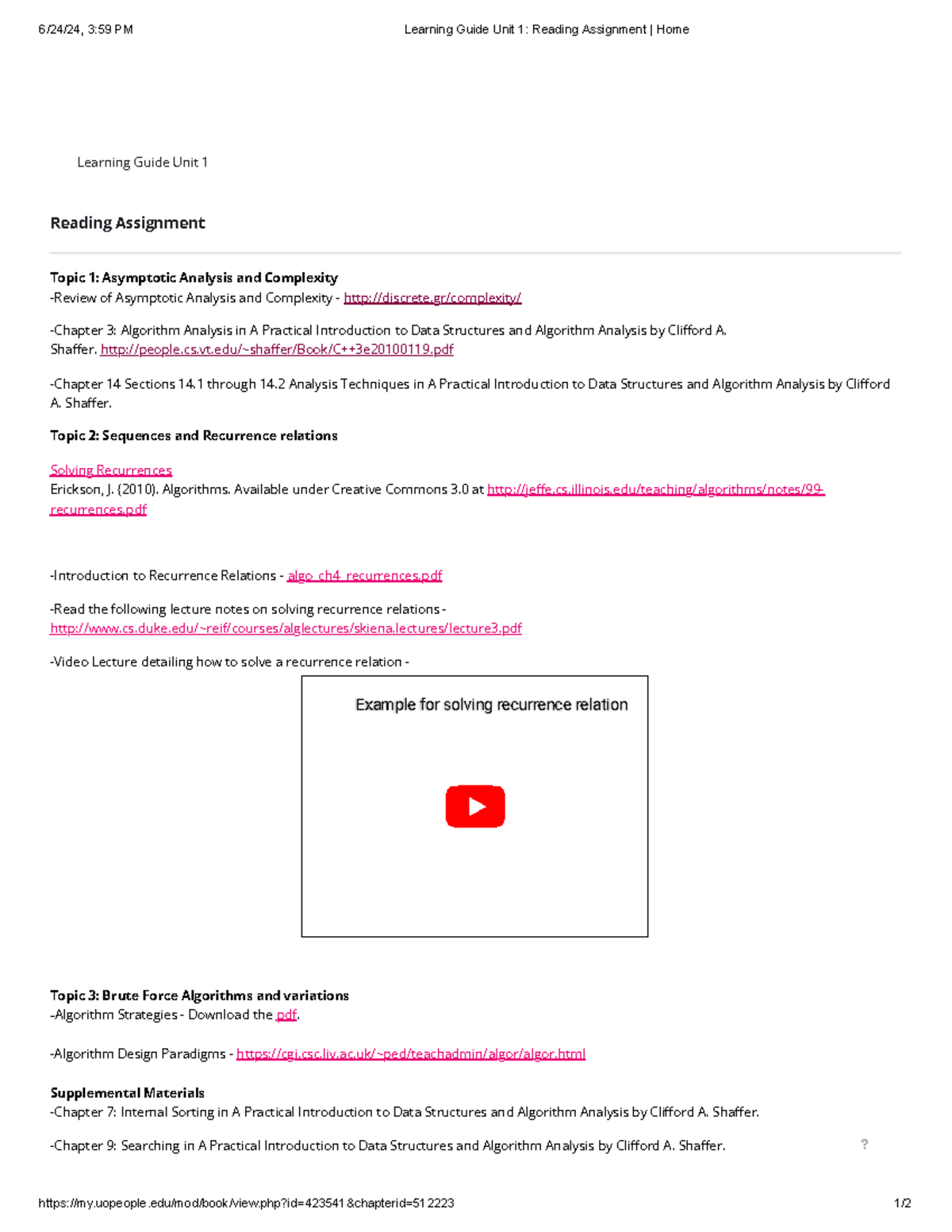 Learning Guide Unit 1 Reading Assignment Home - Learning Guide Unit 1 ...