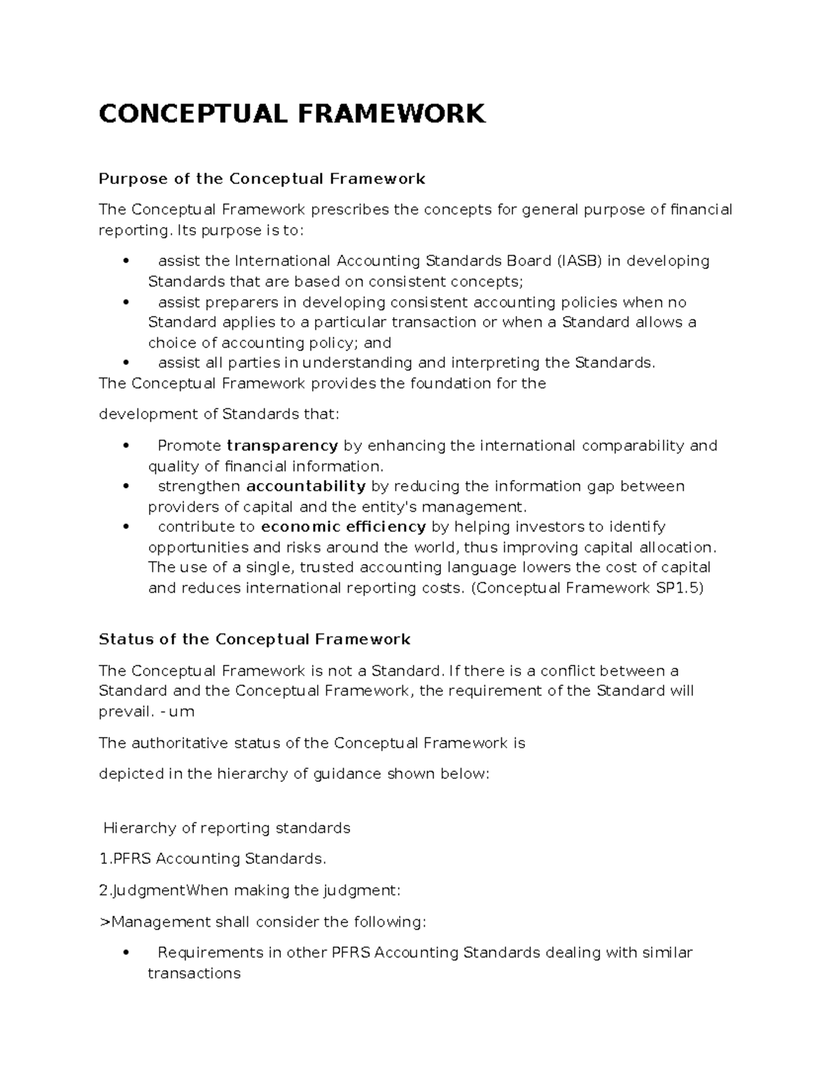 Conceptual Framework for Financial Reporting: Overview and Key Elements ...