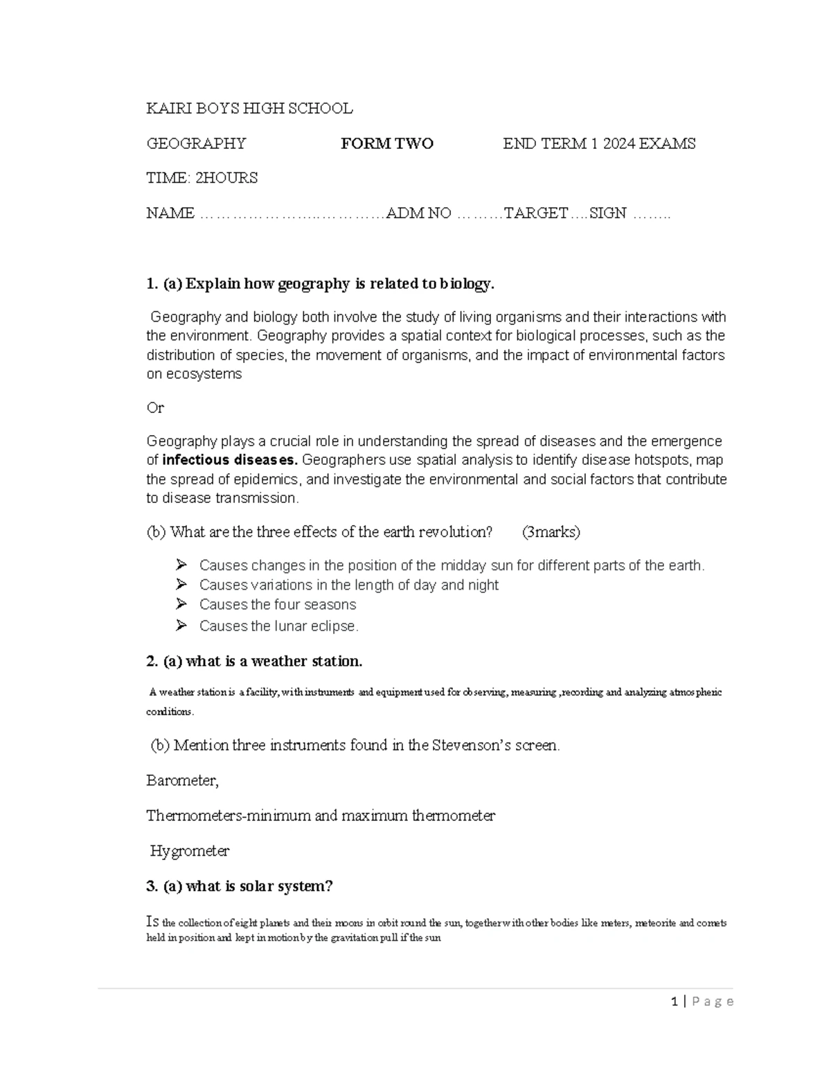 Geography Form 2: Internal Landforming Processes Overview - Studocu