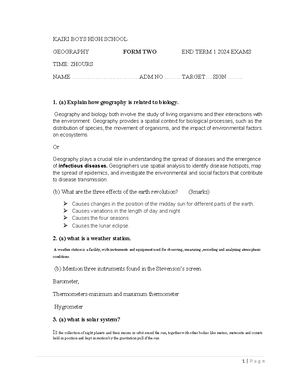 Form 2 geo compressed - GEOGRAPHY FORM TWO WORK PREPARED BY MR. OGOTI R ...