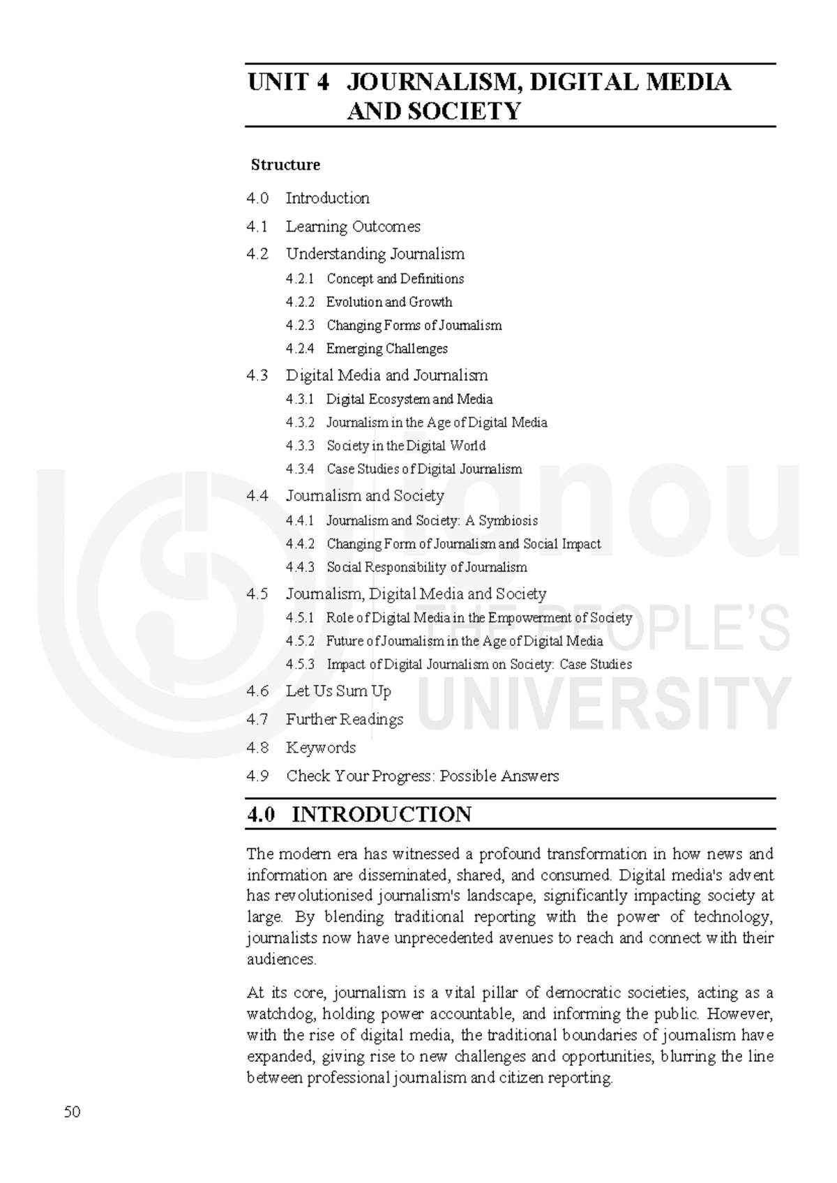 BNM-021 Unit 4: Journalism in Digital Media and Its Societal Impact ...