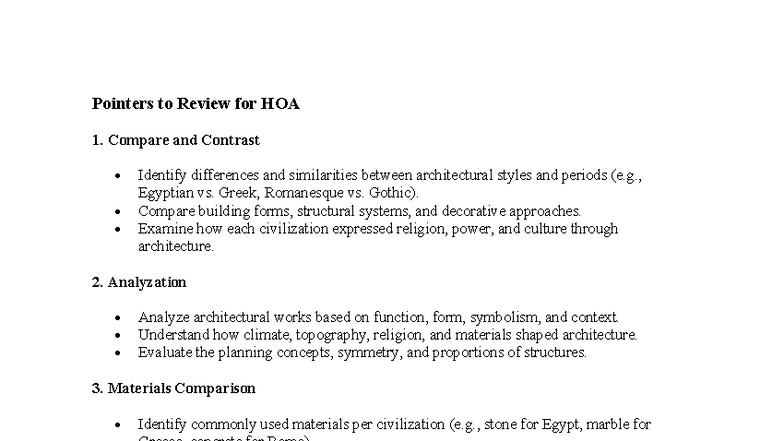 Supplementary Notes for HOA 3: Architectural Styles & Analysis - Studocu