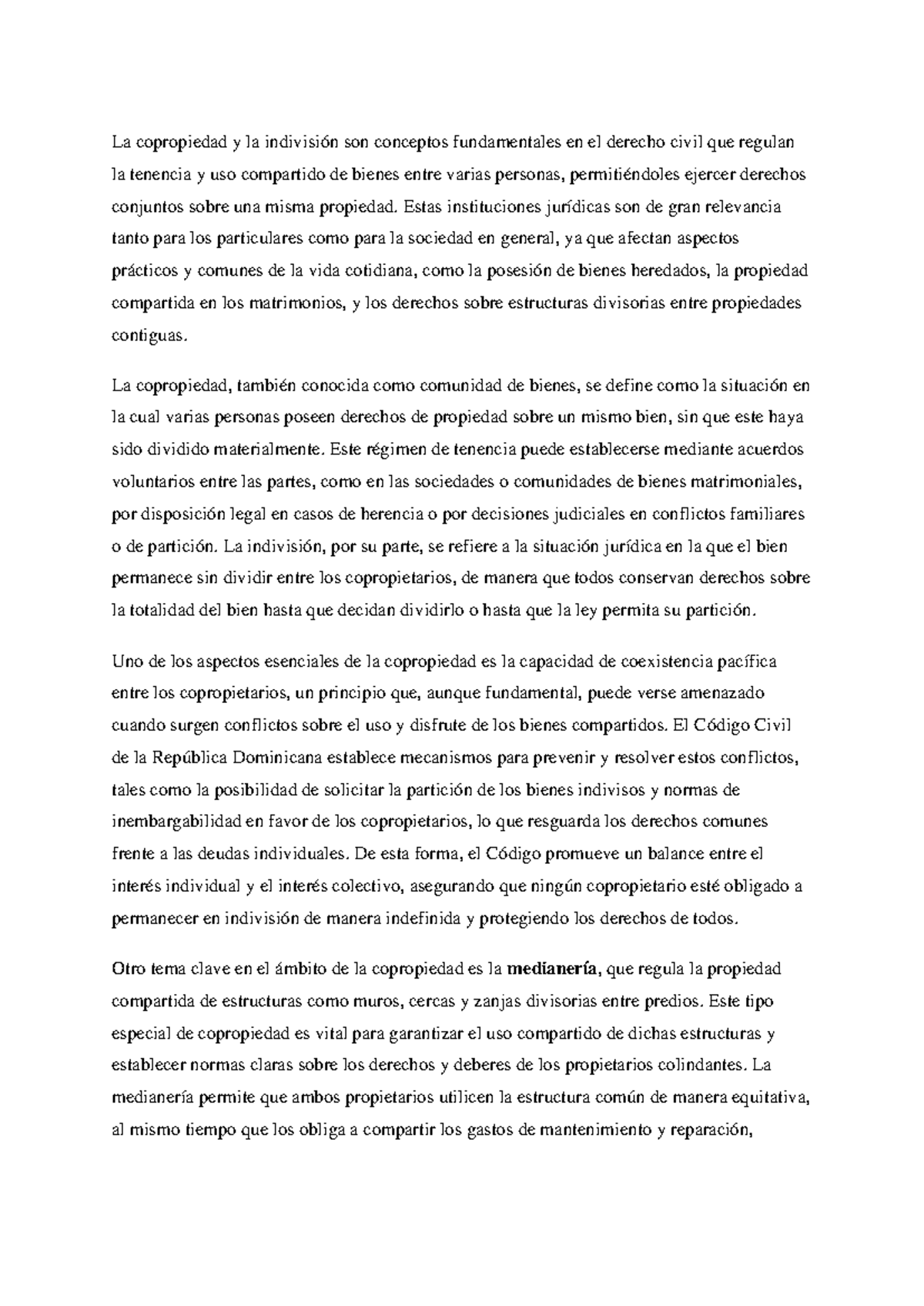 Derecho Civil: Copropiedad e Indivisión en el Código Civil Dominicano ...