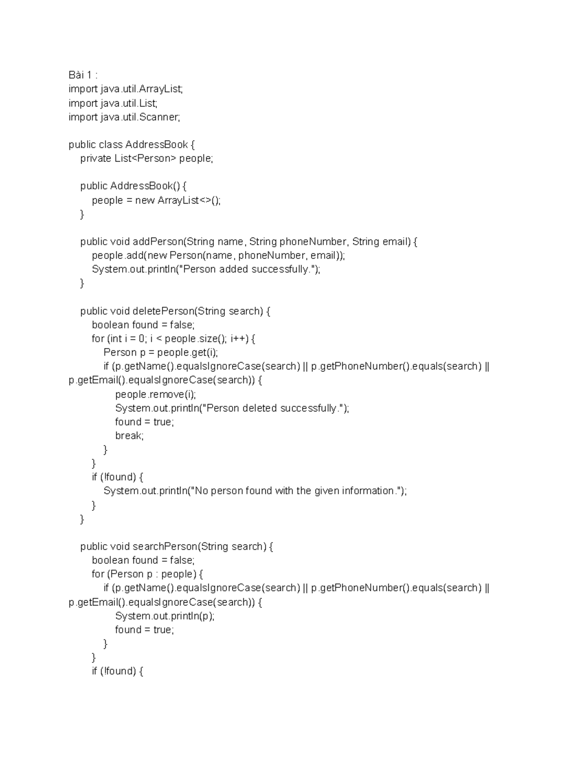 CT070141 Final Exam: Java Programming Concepts and Applications - Studocu