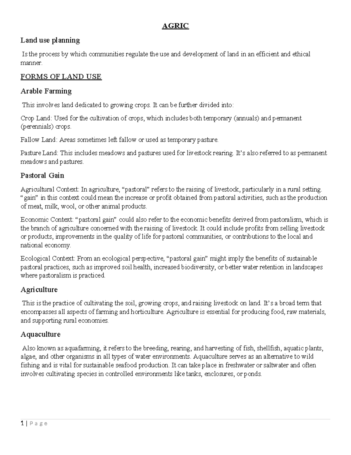 Agric Science Module 1 - nice, educational, understandable - AGRIC Land ...