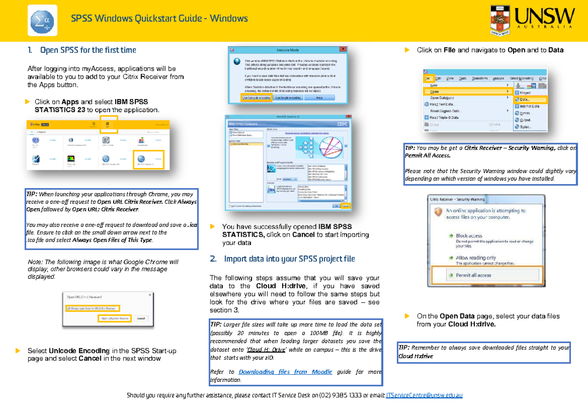 SPSS Statistics Quick start guide - Should you require any further assistance, please contact IT ...