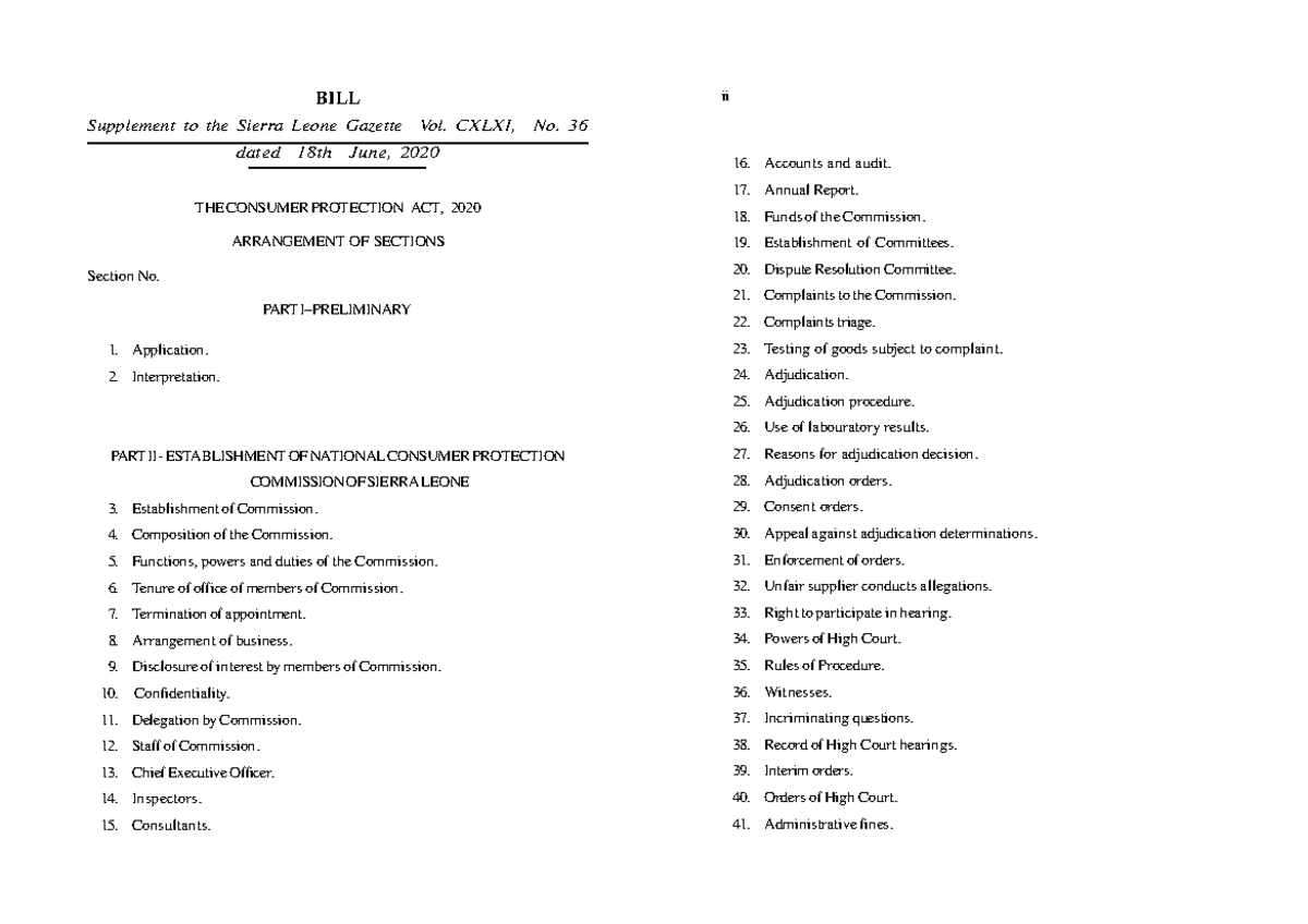 The Consumer Protection Act, 2020: Comprehensive Section Overview - Studocu