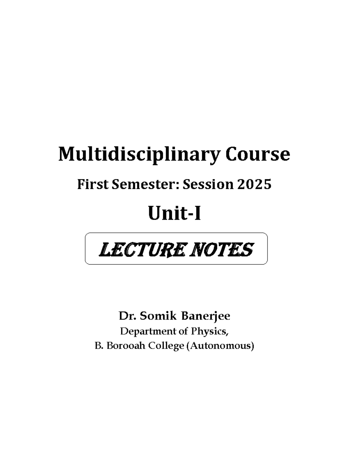 MDC 2025 Lecture Notes: Measurements & Light Phenomena - Studocu