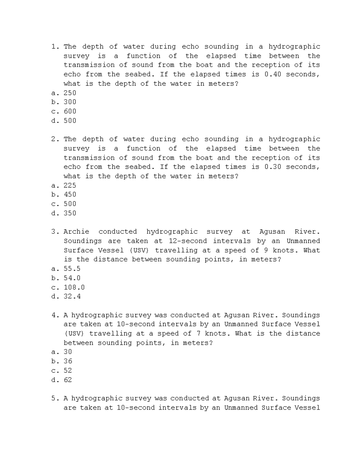 Cartography 2 - Hydrographic Survey Depth Calculations and Analysis ...