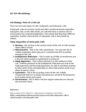 Cell Biology - Parts of a cell lab - Cell Biology: Parts of a Cell Lab ...