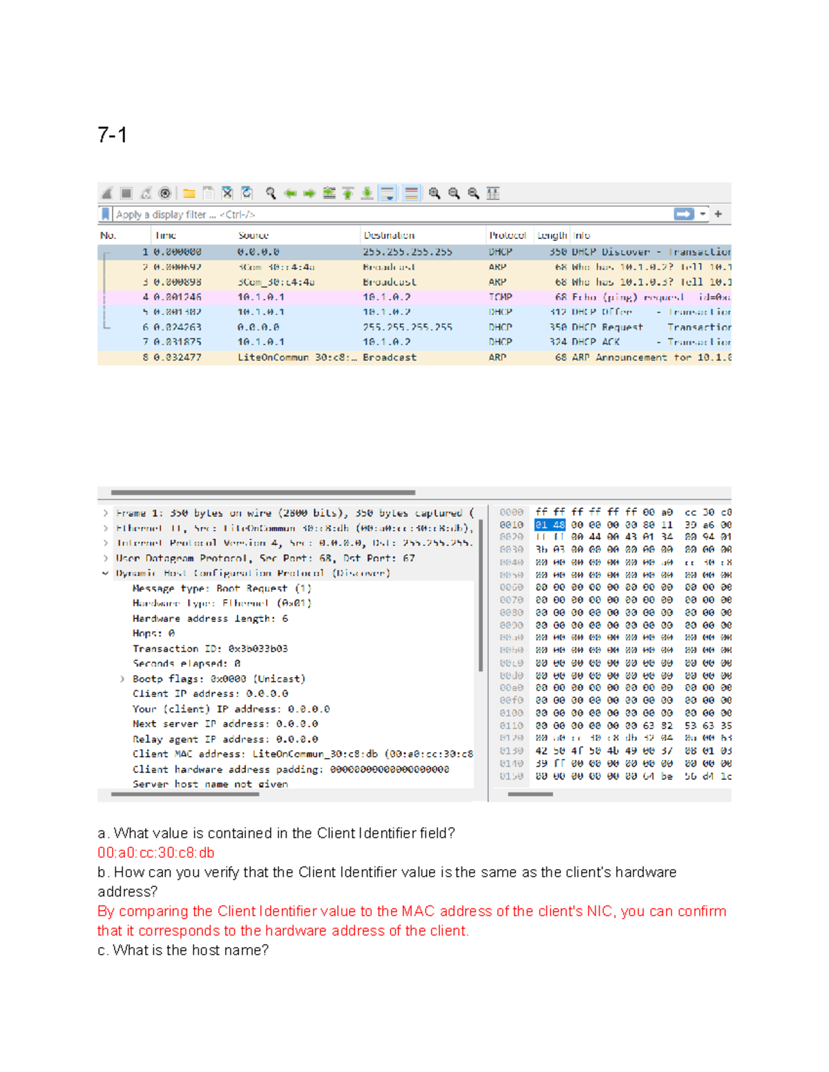 Chapter 7: DHCP Client Processes and Packet Analysis Overview - Studocu