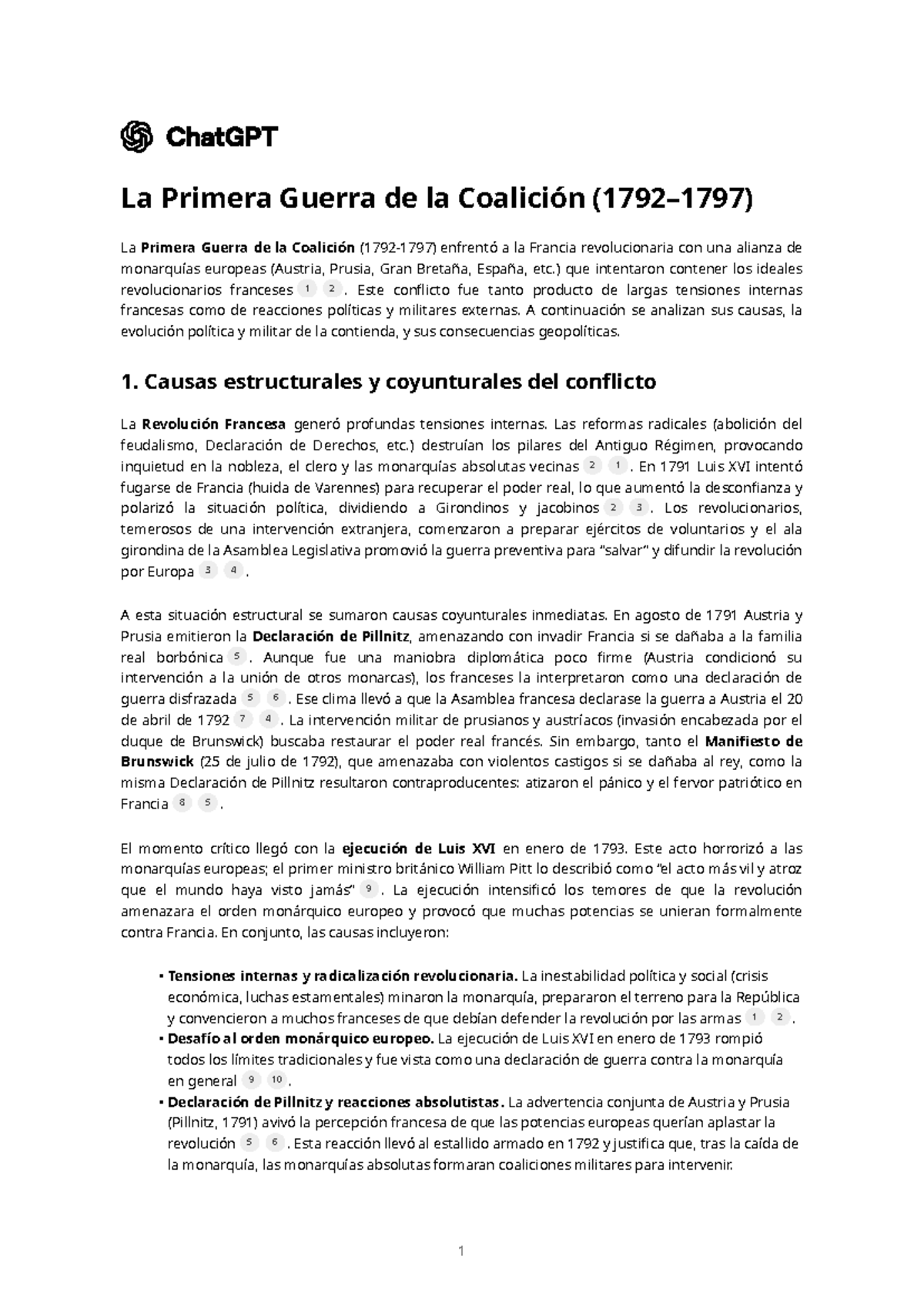 La Primera Guerra de la Coalición (1792-1797): Causas y Consecuencias ...