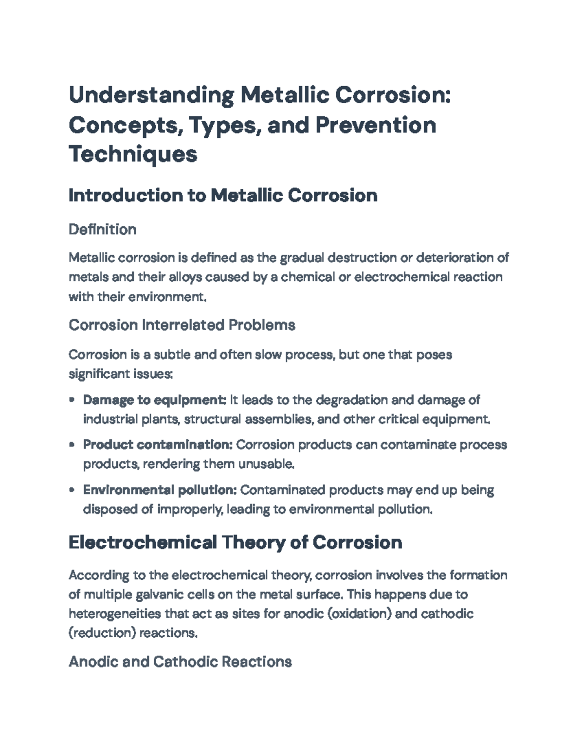 Understanding Metallic Corrosion: Types, Causes, and Prevention ...