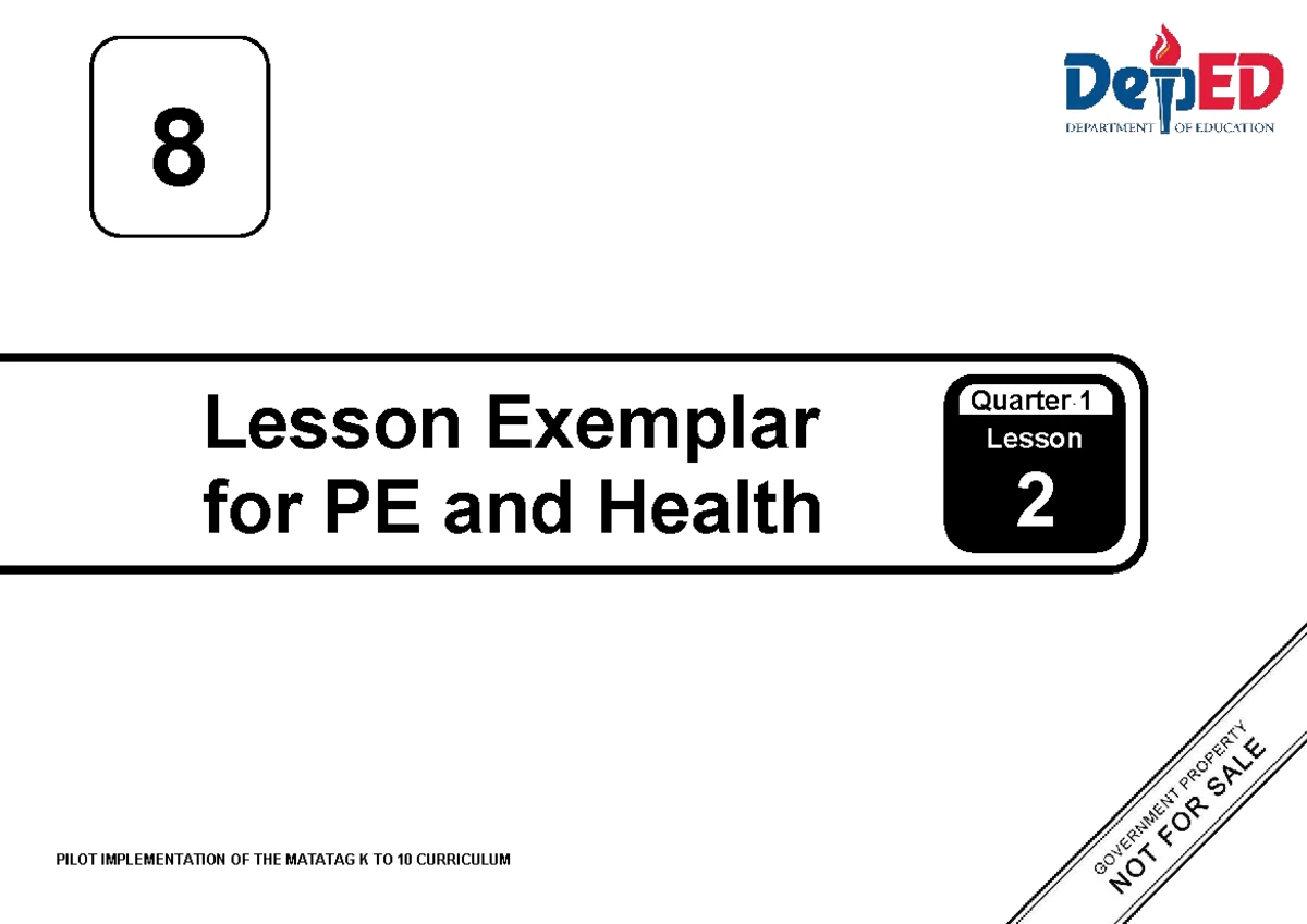 Q1 LE PE and Health 8 Lesson Exemplars: Weeks 3-4 on STIs - Studocu