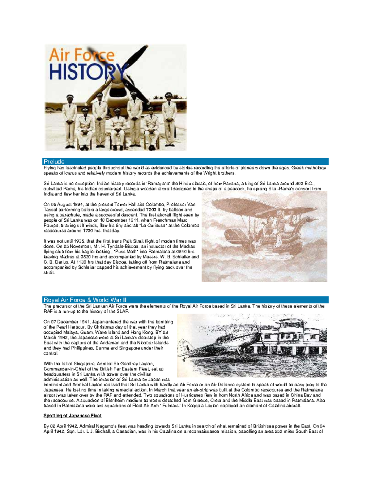Air Force History: A Comprehensive Overview of SLAF Development - Studocu